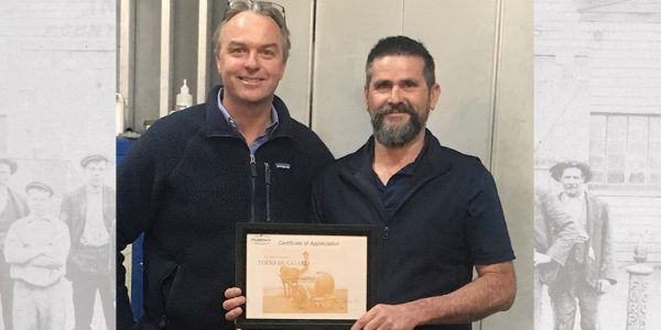 Managing Director, Sam Furphy, and foundry staff gathered recently to ...